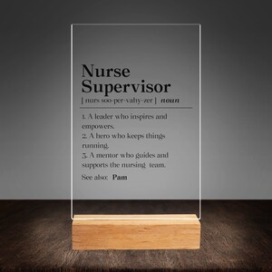 Personalized Nurse Supervisor Thank You Acrylic Plaque, Custom Nursing ...