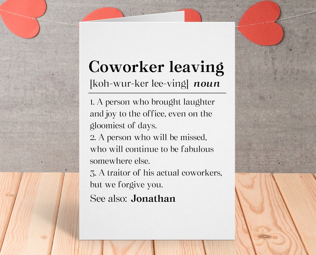Personalized Coworker Leaving Card, Coworker Farewell Gift, Coworker ...