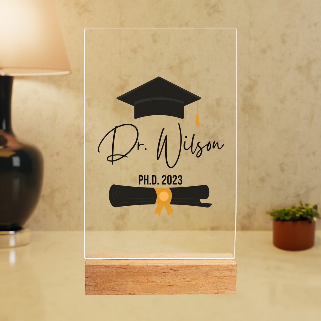 Personalized Phd Acrylic Plaque, Phd Graduation Gift, Doctorate Degree ...