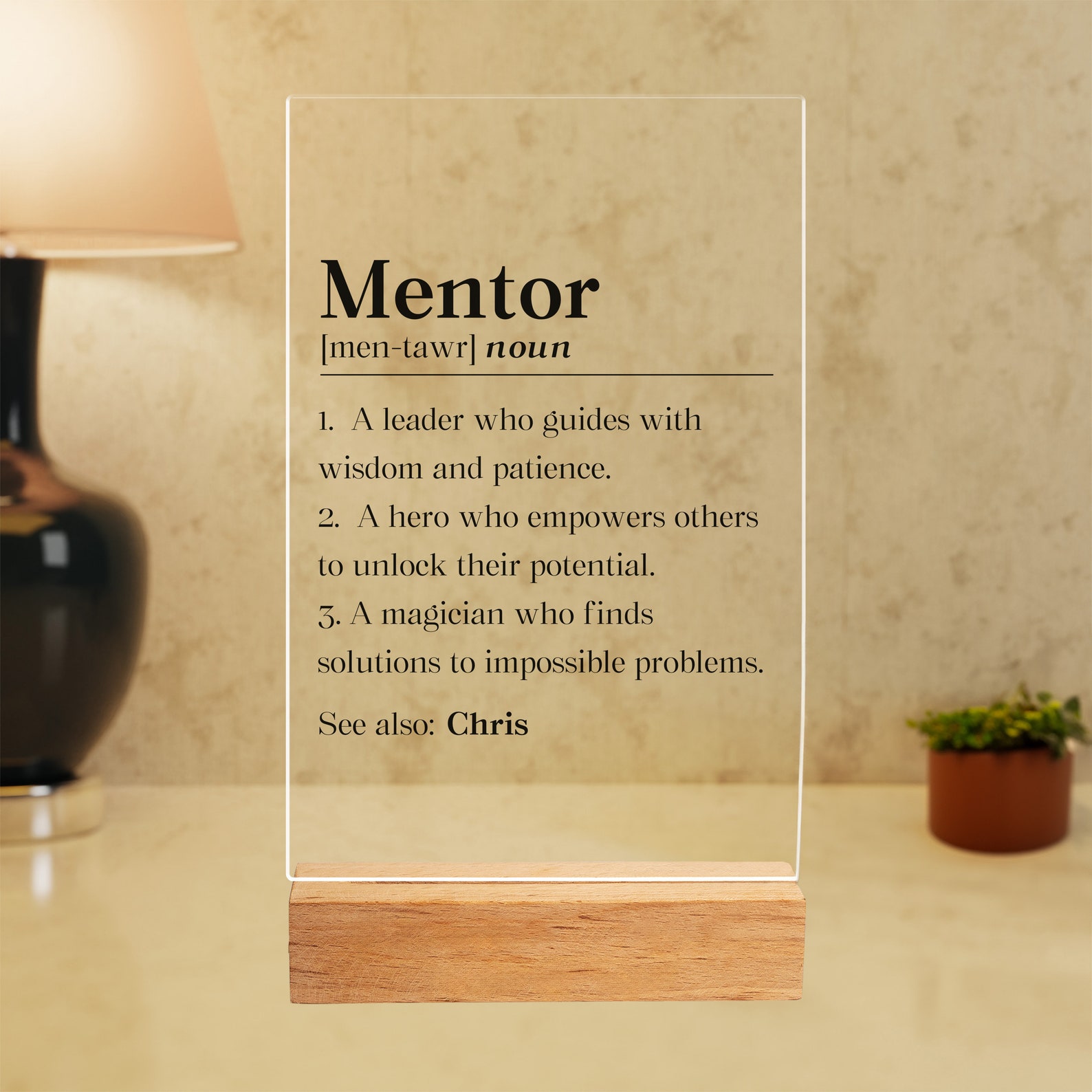 Personalized Mentor Thank You Acrylic Plaque, Mentor Appreciation Gift ...