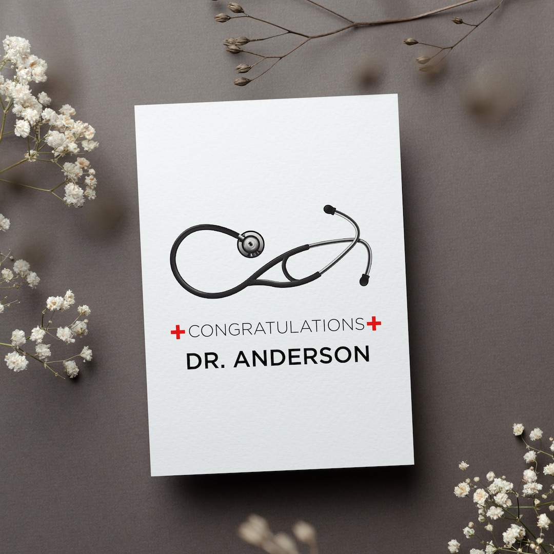 Congrats Doctor Personalized Card, New Doctor Gift, Residency Match Day ...