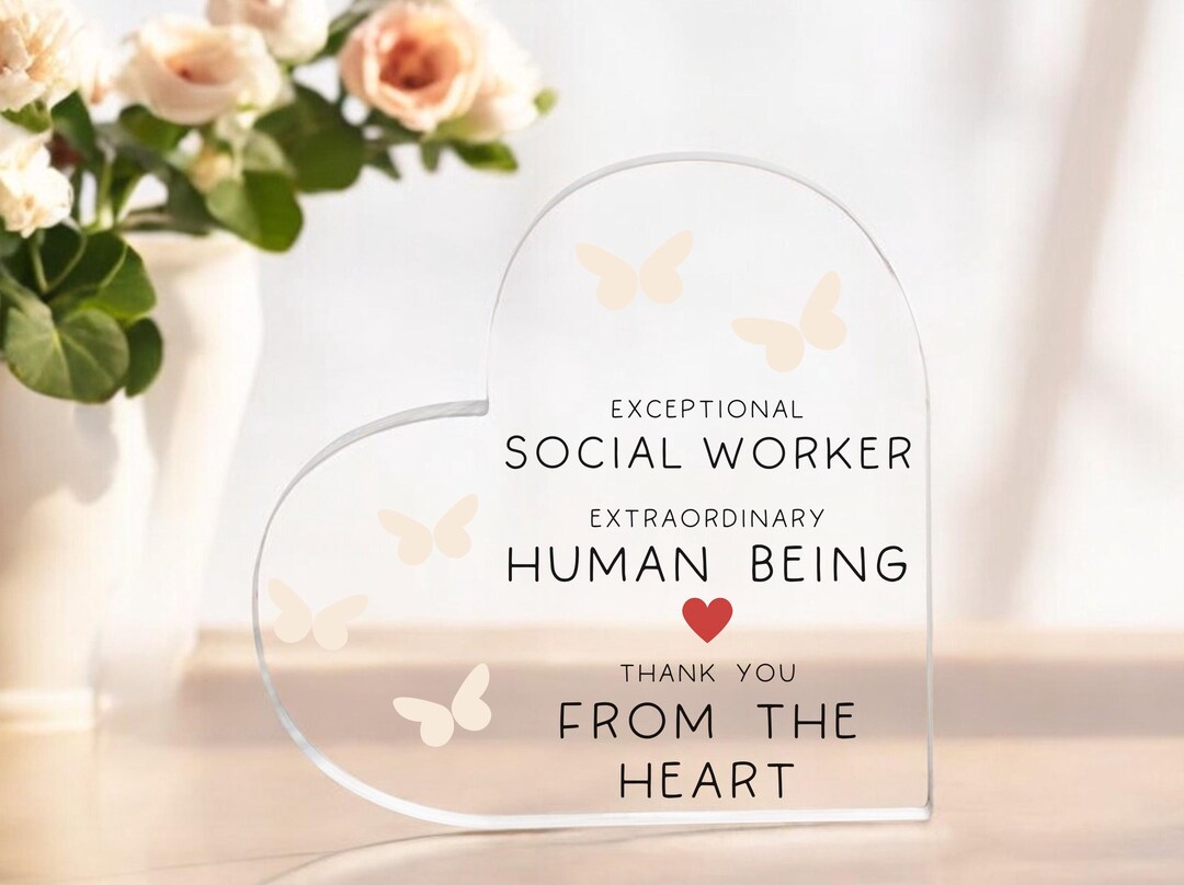 Social Worker Heart Acrylic Plaque, Social Worker Appreciation Gift ...