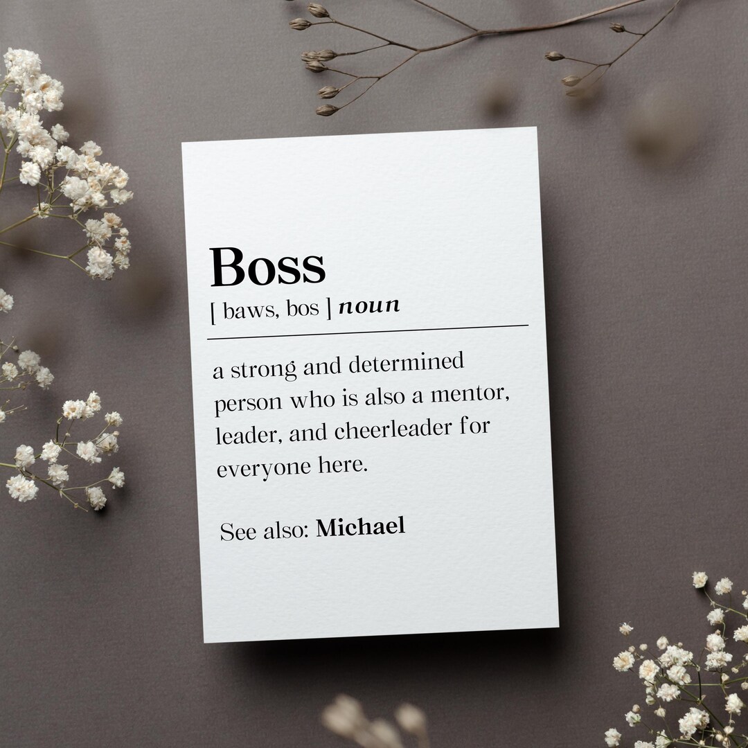 Personalized From Employee to Boss Card, Boss Definition Card, Best ...