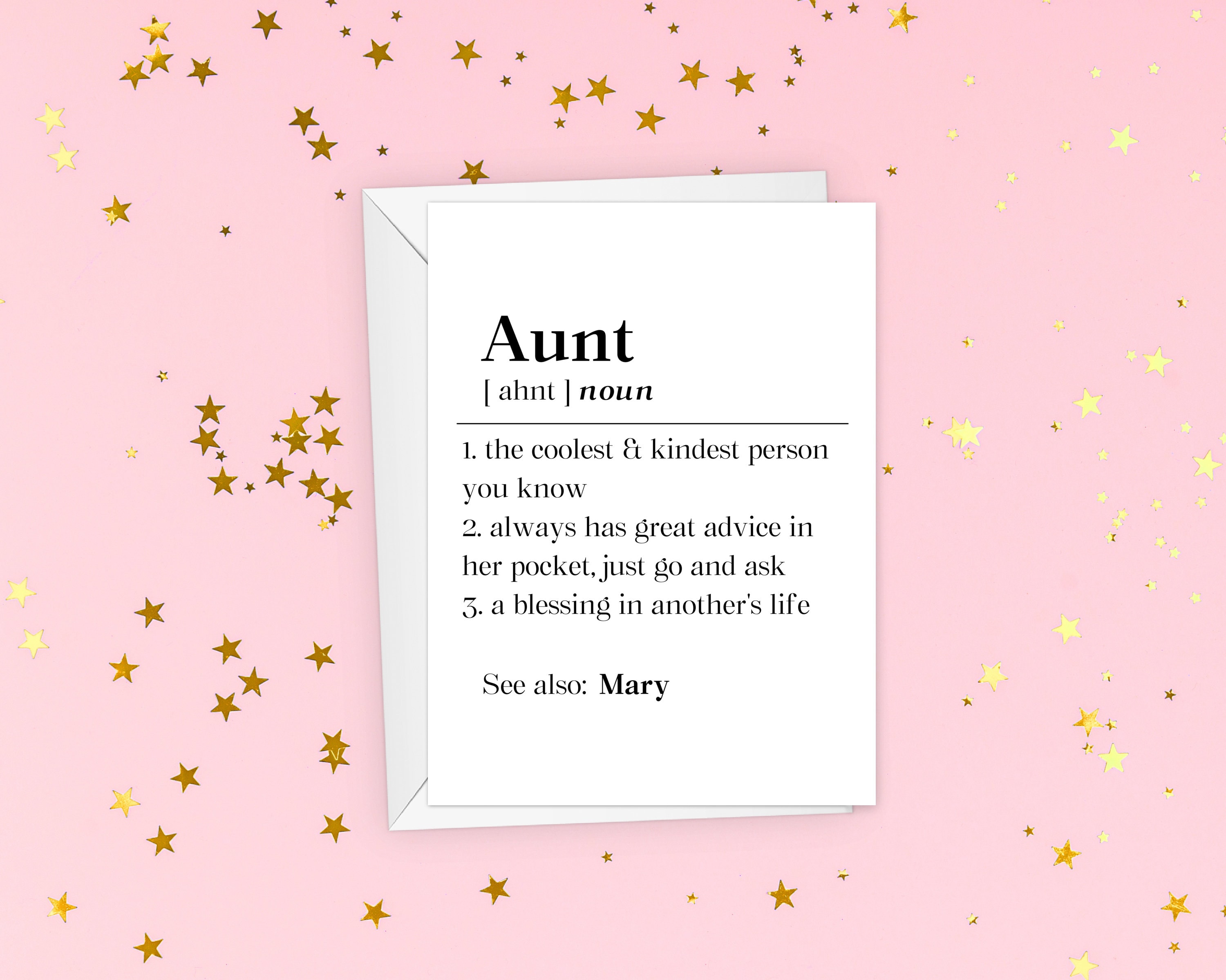 Personalized Card for Aunt, Aunt Thank You Gift, Best Aunt Ever Card ...
