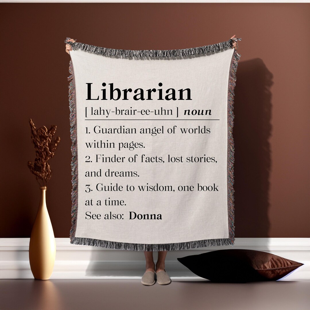 Personalized Librarian Definition Woven Blanket, Librarian Appreciation ...