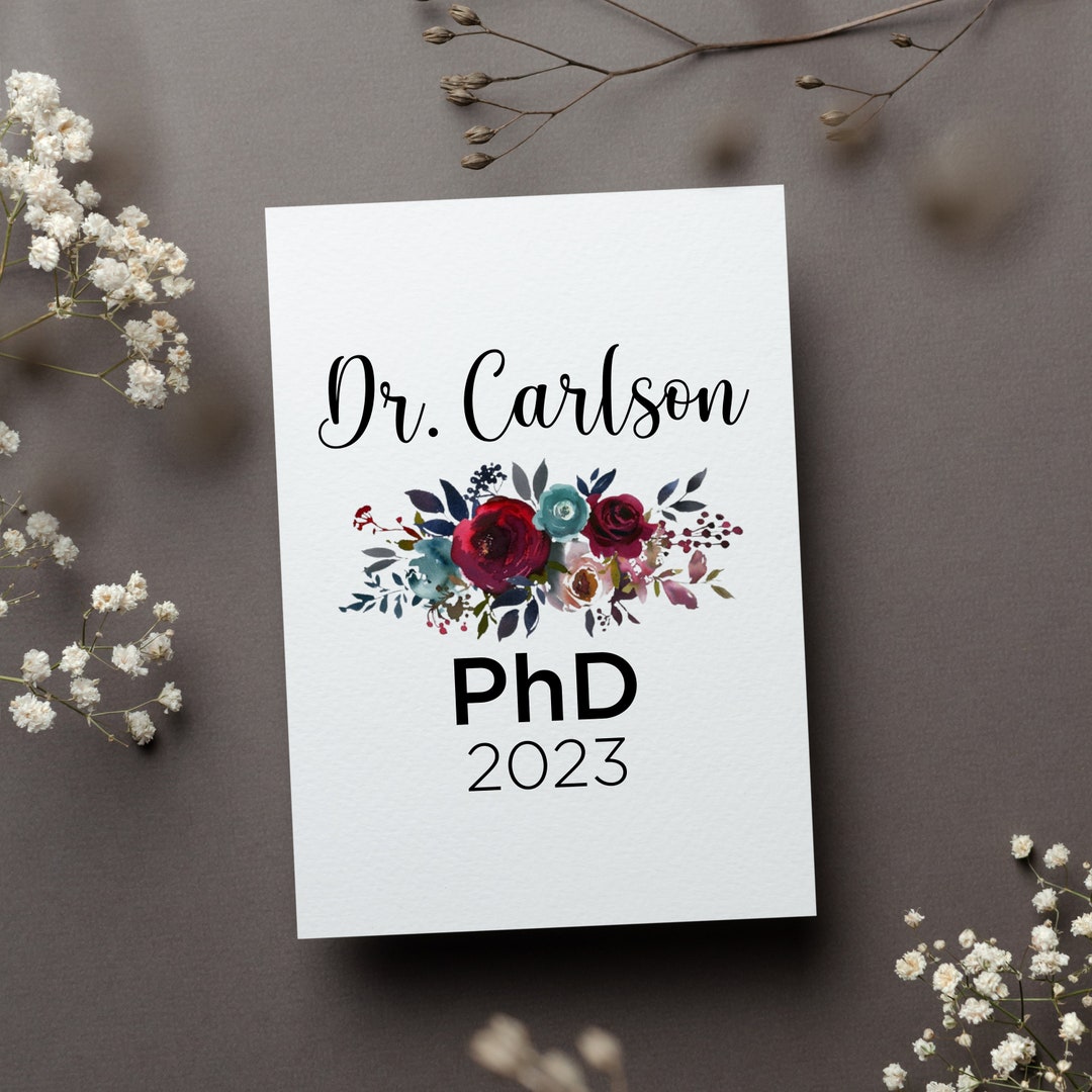 Personalized Phd Card, Custom Phd Graduation Gift, Doctorate Degree ...