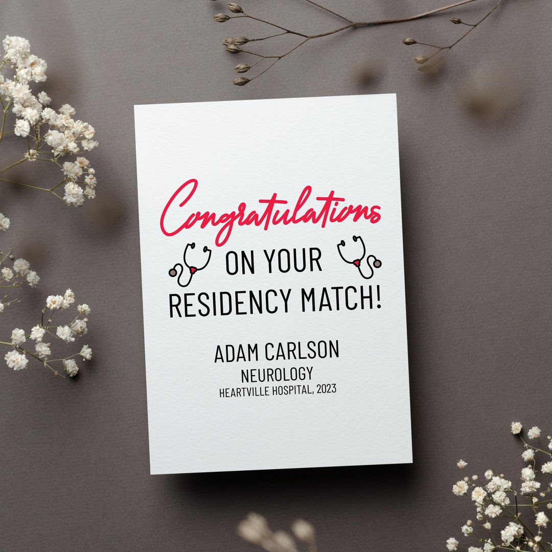 Personalized Match Day Card, Custom Residency Gift, Match Day ...