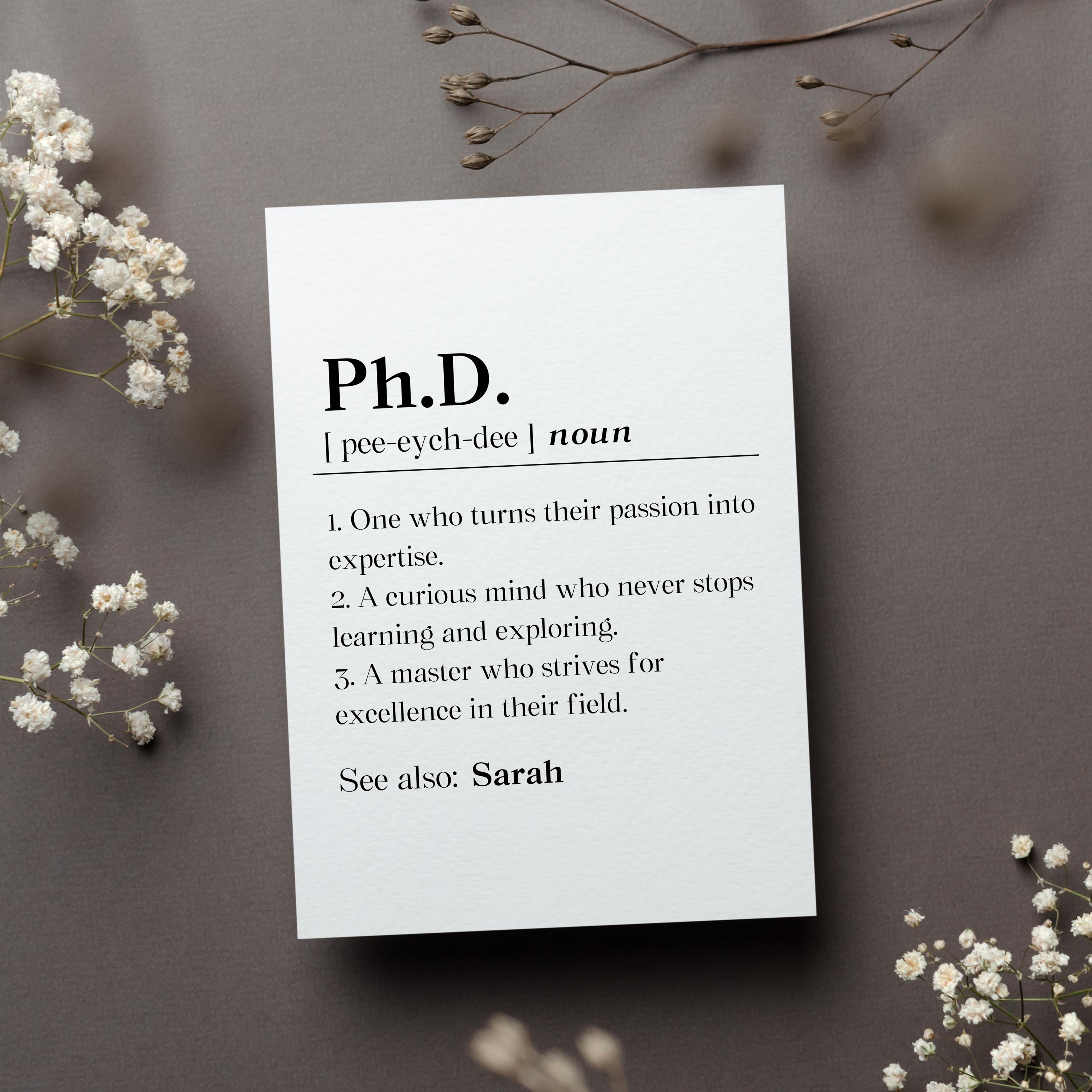 Personalized Phd Graduation Card, Custom Phd Graduate Gift, New Phd ...