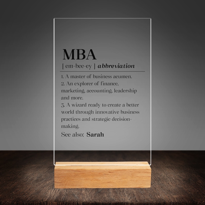 Personalized Mba Graduation Acrylic Plaque, Custom Master of Business ...