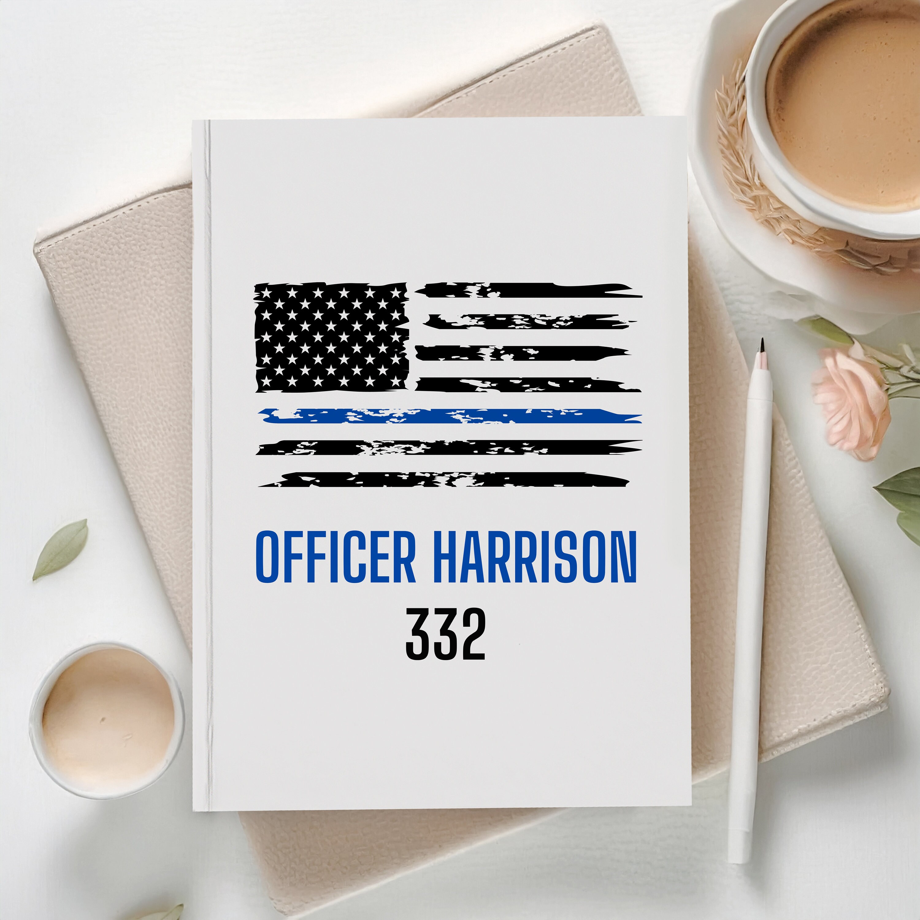 Personalized Police Officer Name Journal, Custom Badge Number Gift ...