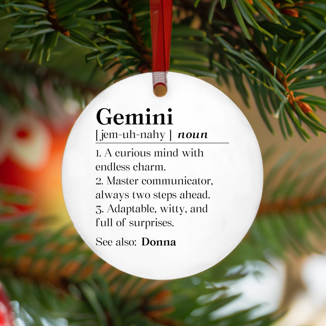 Personalized Zodiac Gemini Definition Ornament, Gemini Birthday Gift ...