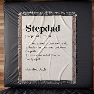 Fathers Day for Stepdad Woven Blanket, Father's Day From Step Child ...