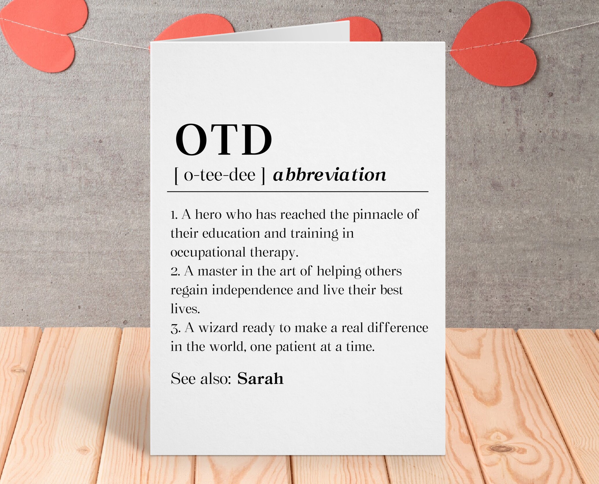 Personalized Otd Graduation Card, Custom Doctor of Occupational Therapy ...