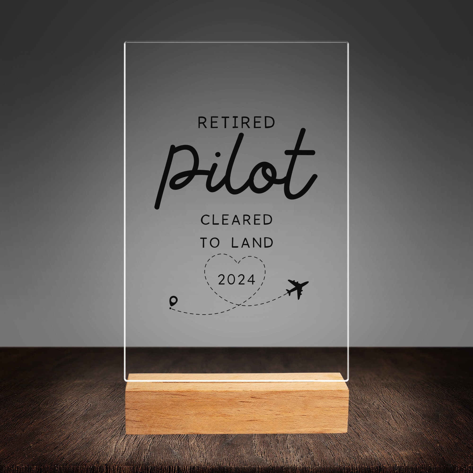 Personalized Retired Pilot Acrylic Plaque, Aviation Retirement Gift ...