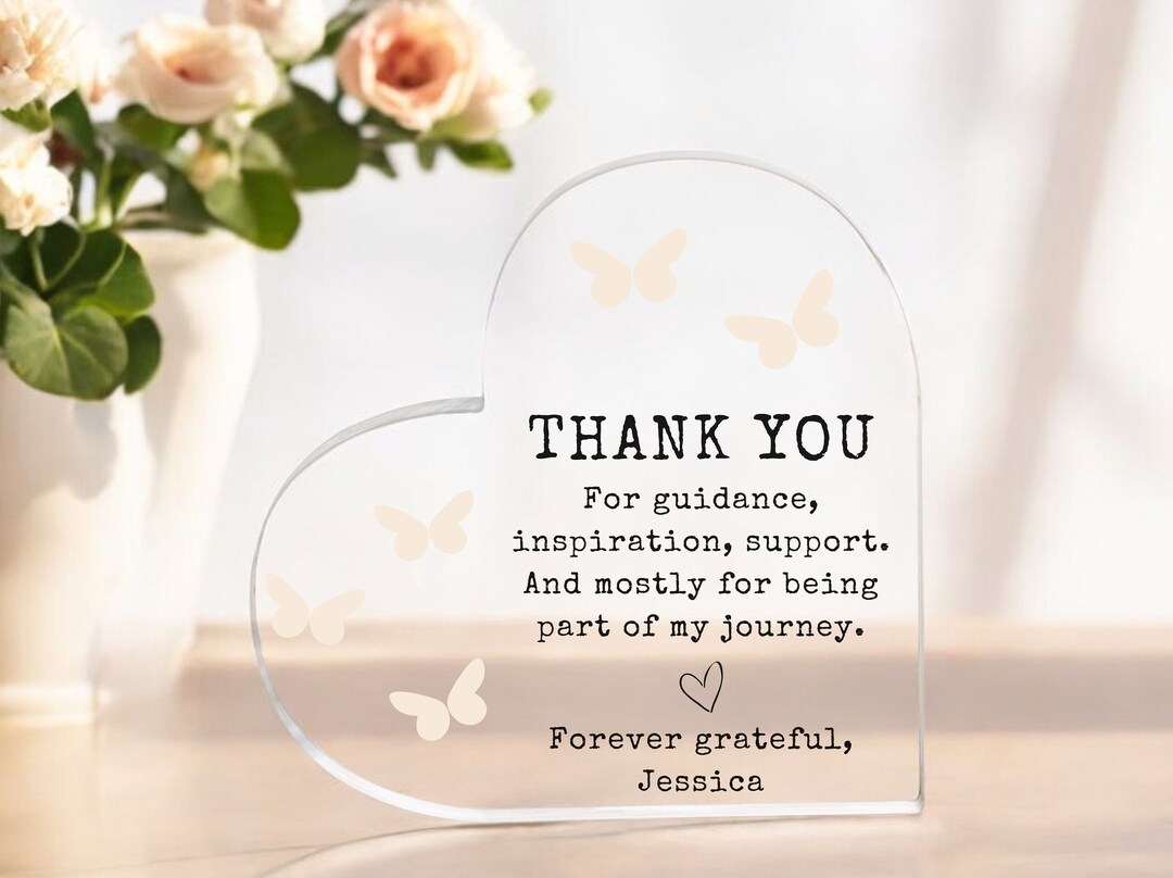 Personalized Mentor Thank You Heart Acrylic Plaque, Custom Mentor for ...