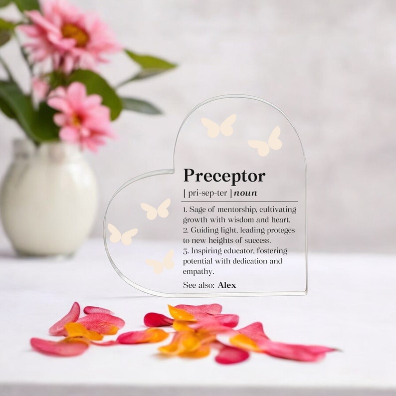 Personalized Preceptor Definition Heart Acrylic Plaque, Funny Best ...