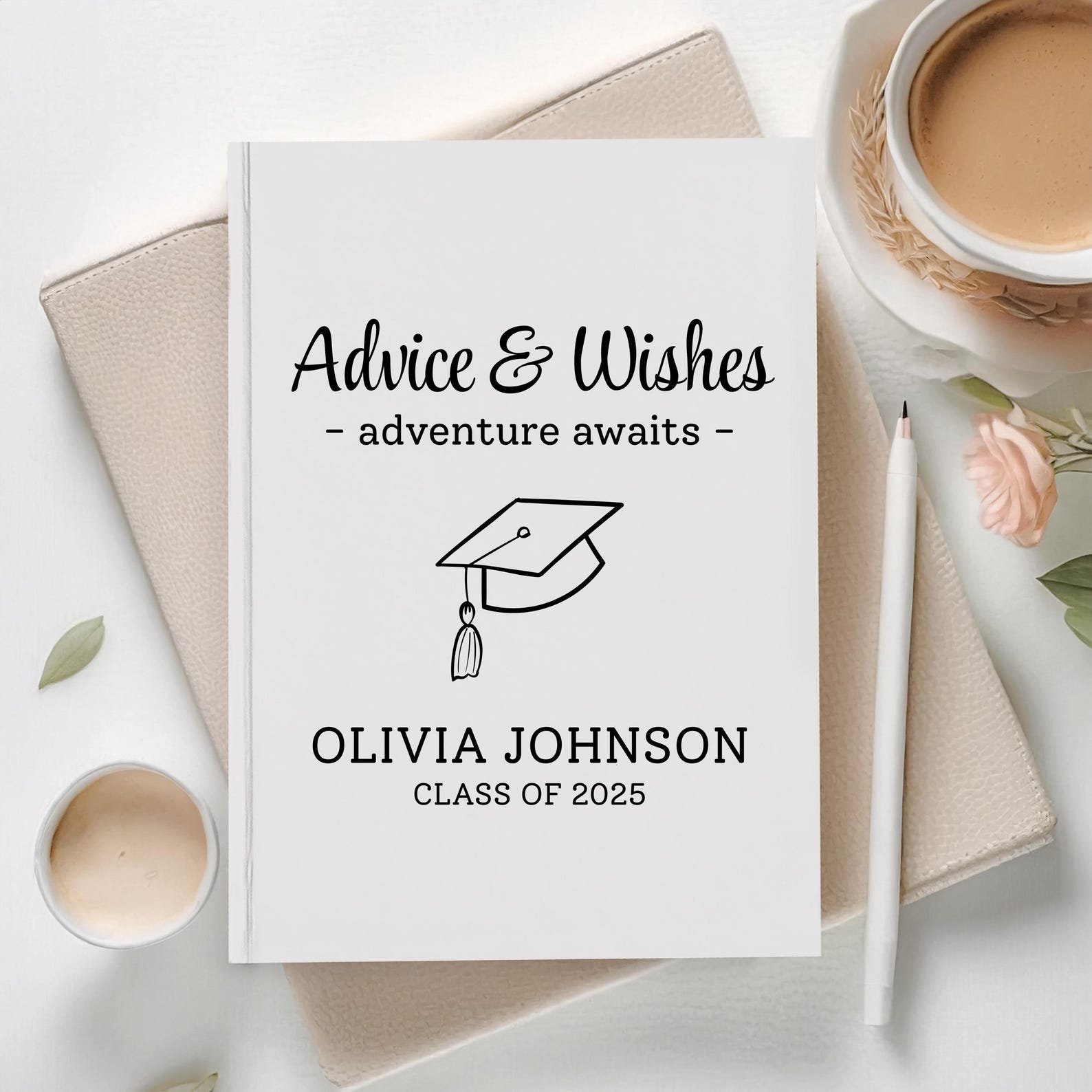 Personalized Advice and Wishes Journal, Graduation Party Guest Book ...