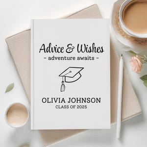 Personalized Advice and Wishes Journal, Graduation Party Guest Book ...