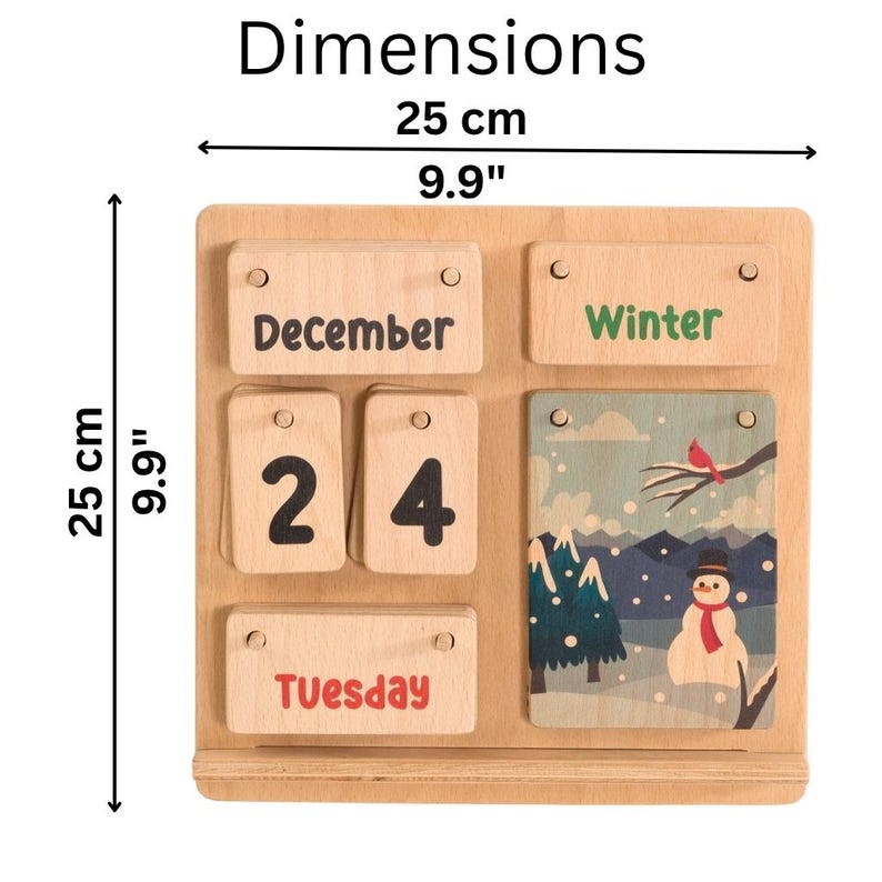 Montessori Calendar for Kids: Preschool Perpetual Wooden Calendar ...
