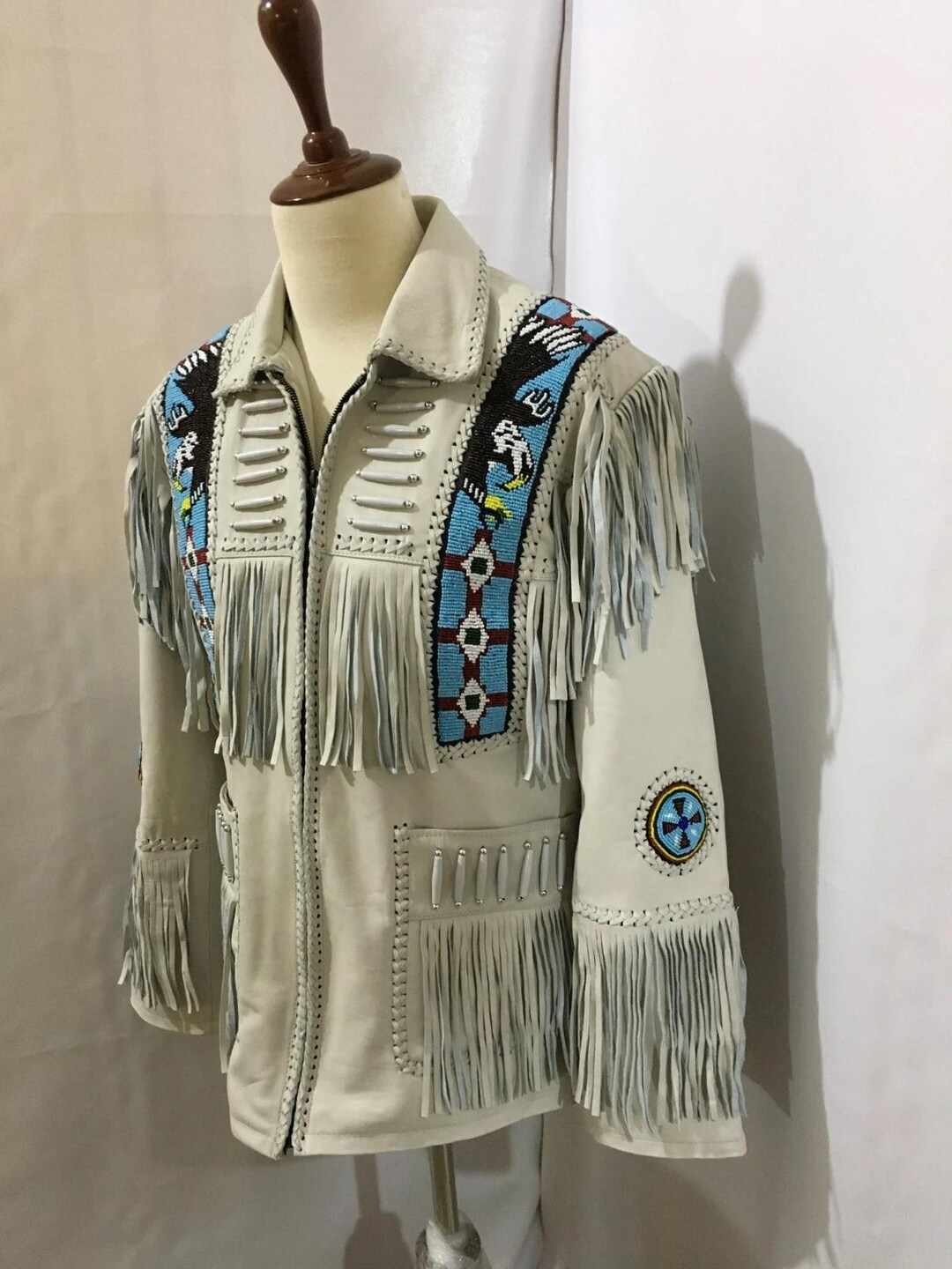 Men’s Cowboy Fringe Jacket – Handmade Leather Western Wear Native ...
