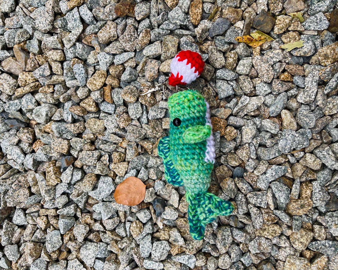 Crochet Bass and Bobber Keychain! Crochet Handmade Fish| Largemouth ...