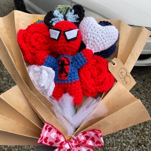 Marvels Spider-man, Crochet Spiderman Mini Bouquet, Handmade Stan Lee ...