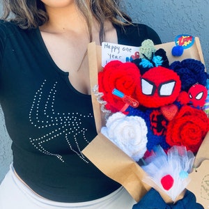 Marvels Spider-man, Crochet Spiderman Mini Bouquet, Handmade Stan Lee ...