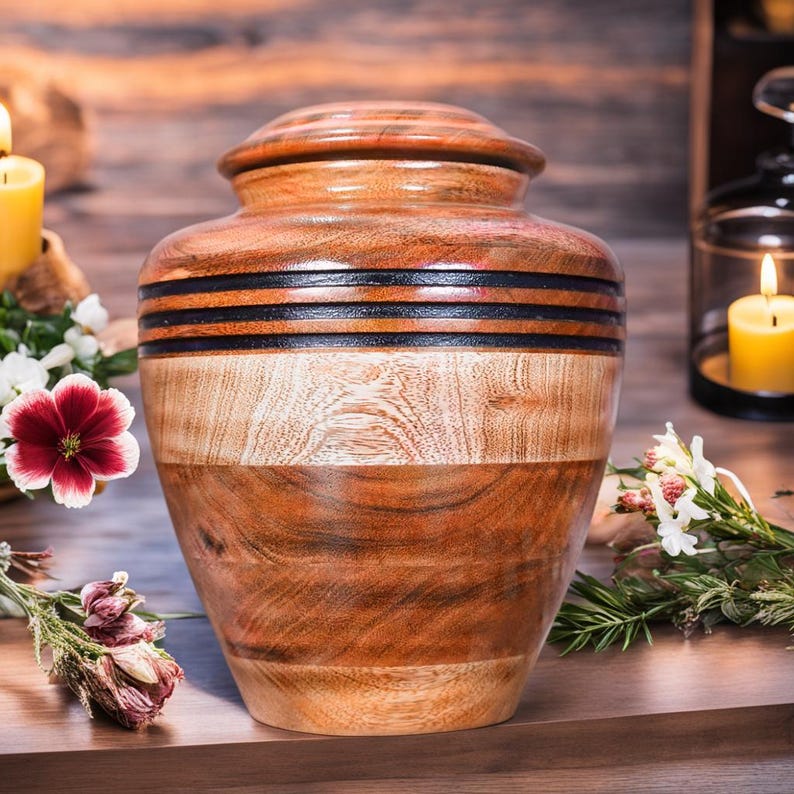 Handcrafted Wooden Urn for Human Ashes Pet Ashes Urn for Memorial Urn ...