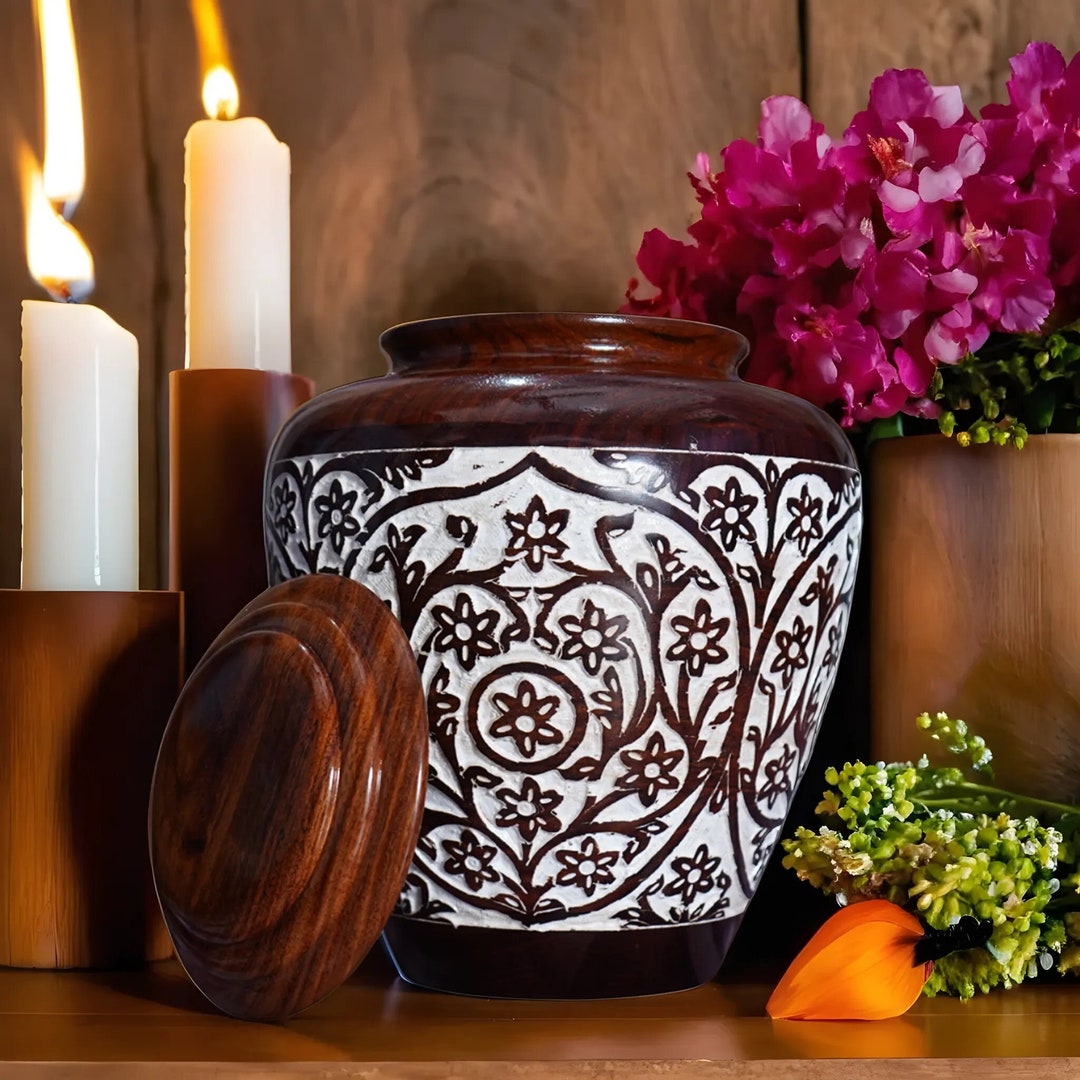 Best Wooden Urns for Human Ashes Adult Sized Boxes Premium Adult Wooden Urn Box for Human Ashes ...