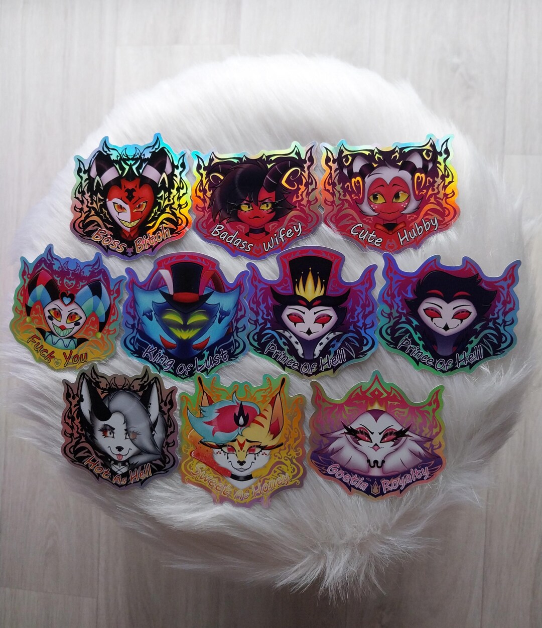 Helluva Boss ~ BIG HOLO STICKERS ~ Blitzo, Loona, Millie, Moxxie ...