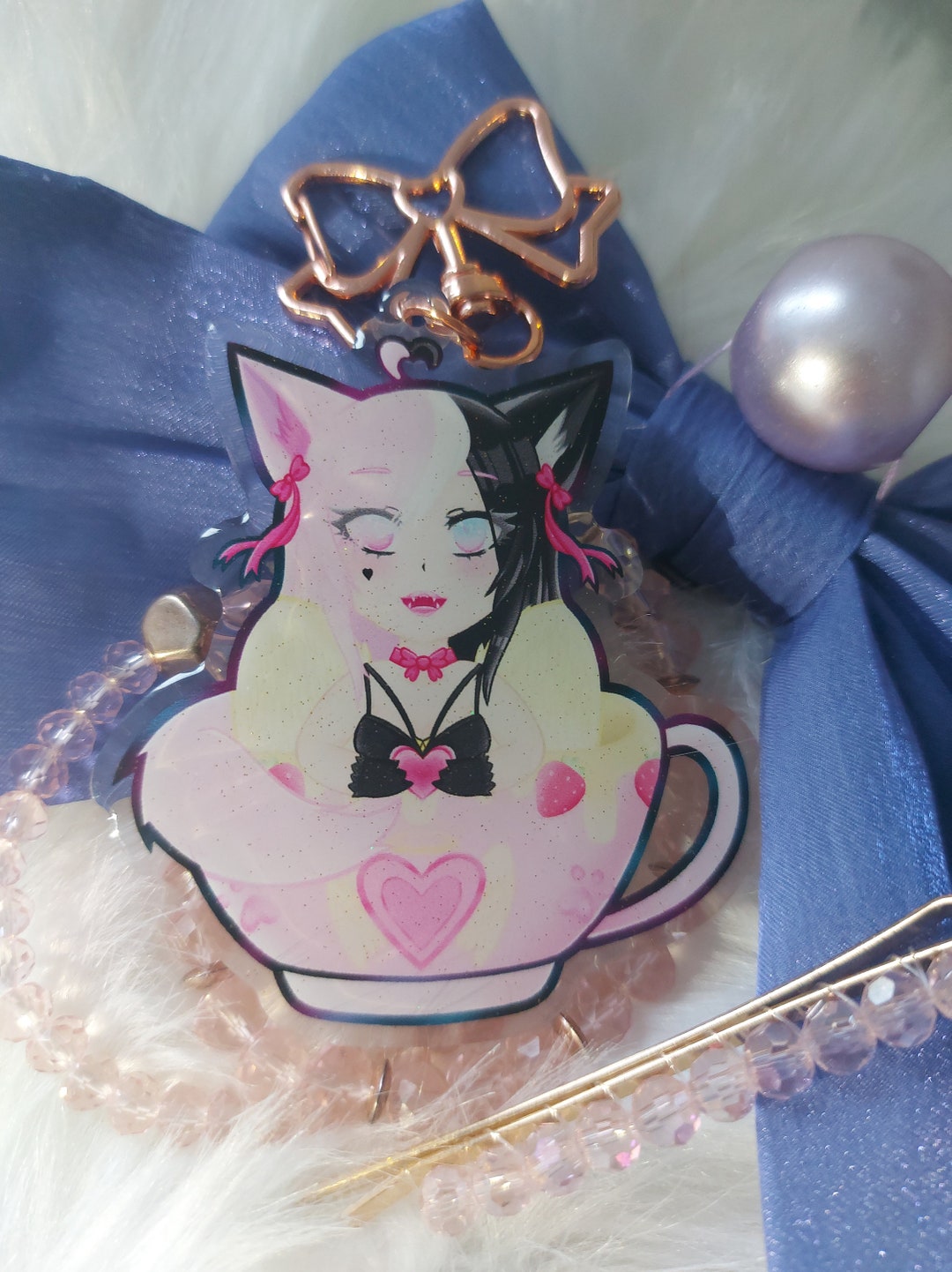 Cute Keychain Anime Girl "aiko" Neko Kitsune ~ Aiko Hime Kawaii ...