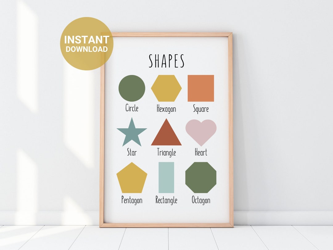 Shapes Educational Print, Printable Shapes Poster, Educational Wall Art ...