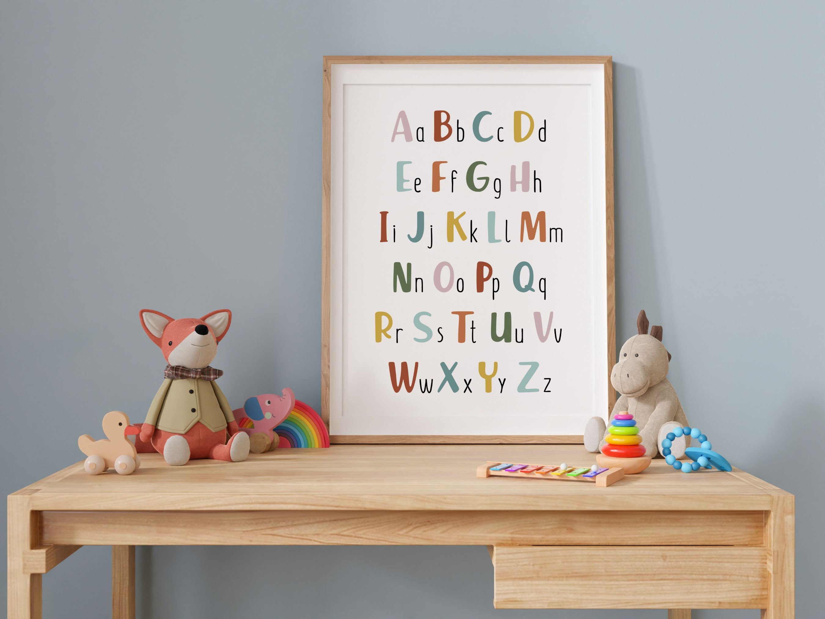 Rainbow Alphabet Print, Printable ABC Poster, Education Wall Art ...