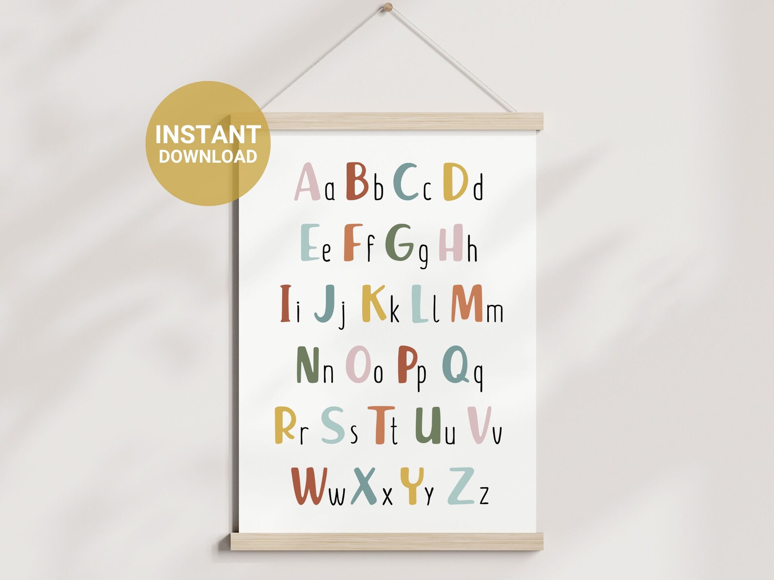Rainbow Alphabet Print, Printable ABC Poster, Education Wall Art ...