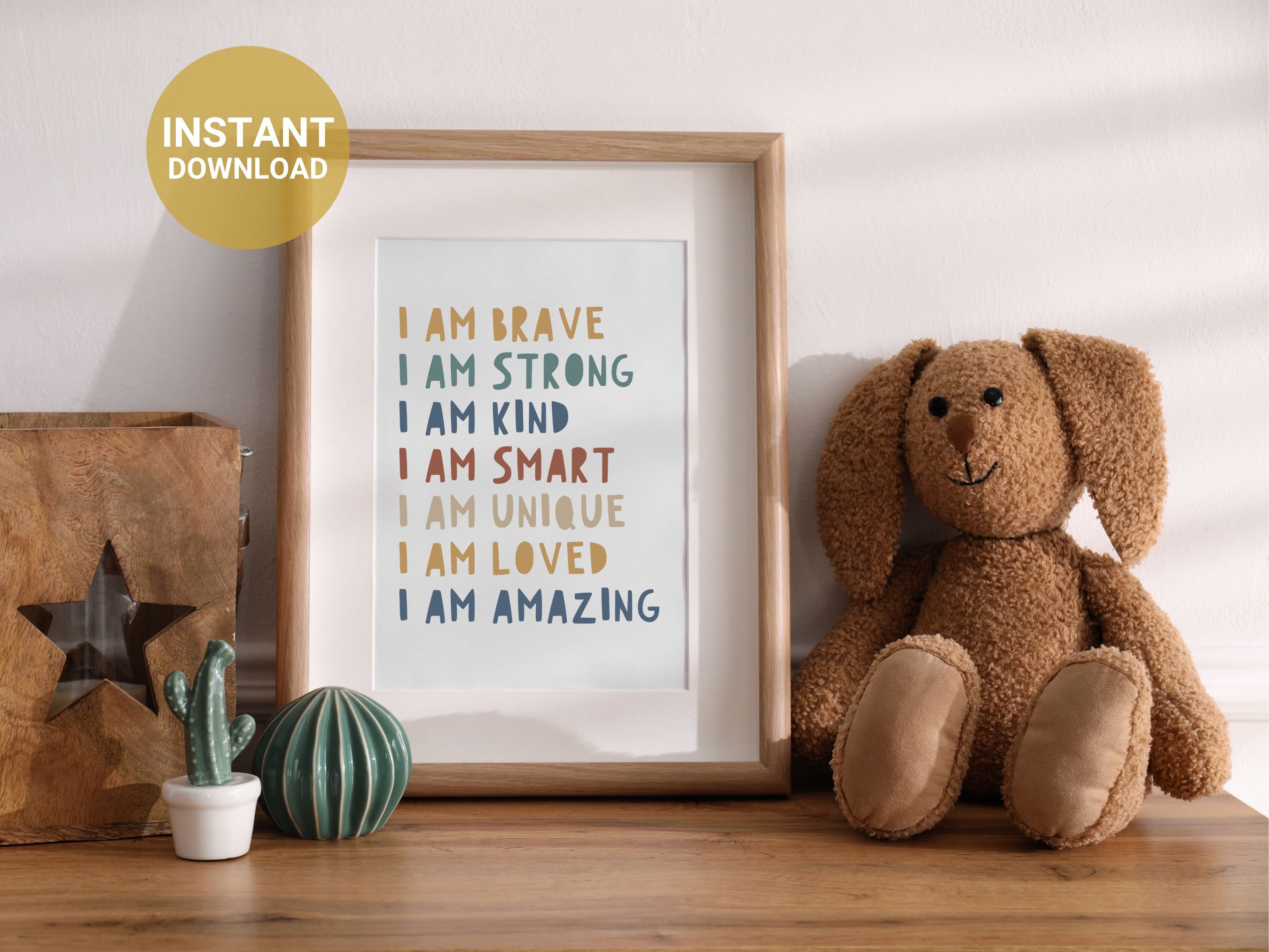 Positive Affirmation Sign, Printable Quote Poster, Kids Wall Art, Boys ...