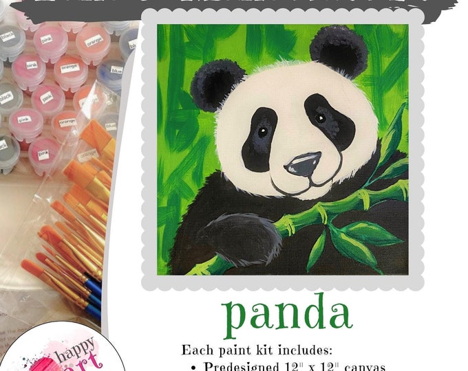 Panda Art Kit for Kids, Panda Bear Take & Make Art Kit, Art Party Paint ...