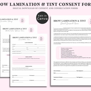Brow Lamination & Tint Consent Forms Client Consultation - Etsy