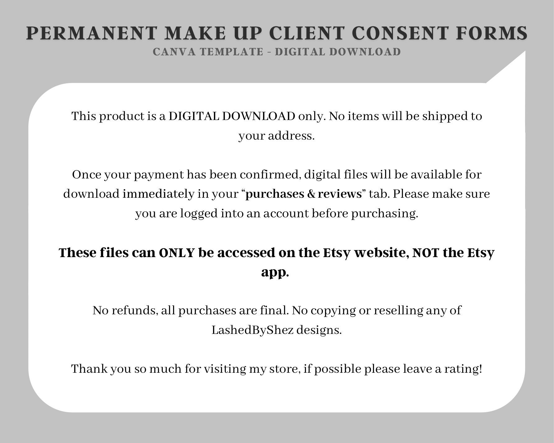 Permanent Make up Client Consent Forms, Client Consultation Forms, Beauty Forms, Digital ...