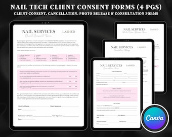 Nail Tech Client Consent Forms, Client Consultation Forms, Beauty Forms ...