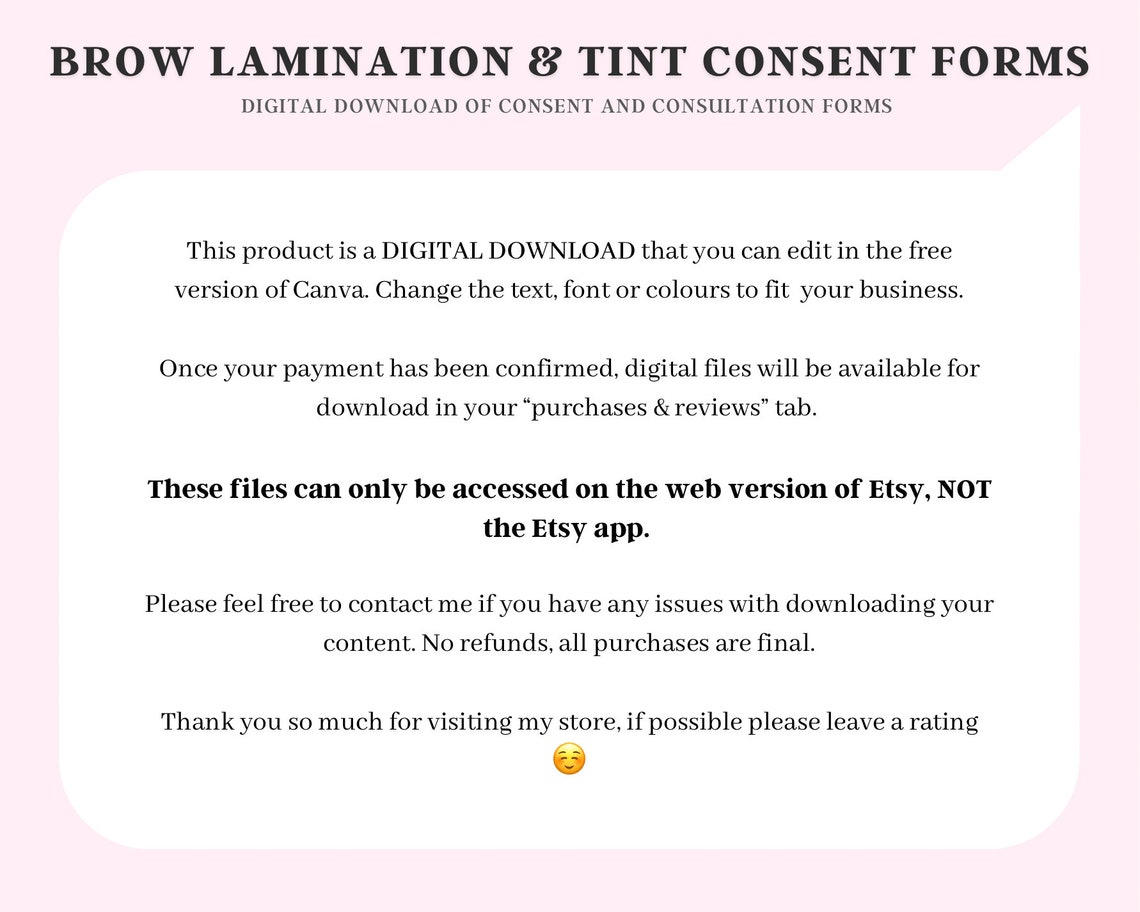 Brow Lamination & Tint Consent Forms Client Consultation - Etsy