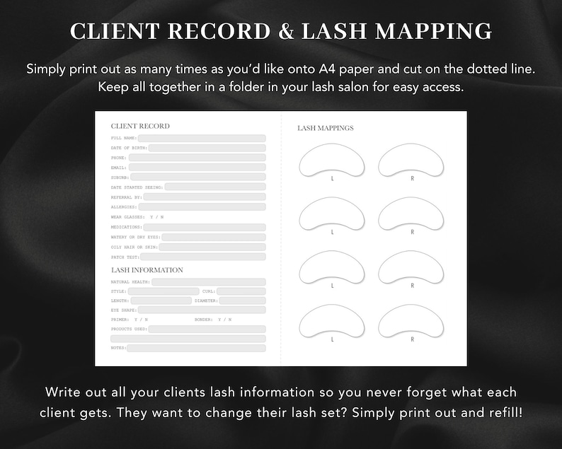 2024 12 PG Lash Tech PRINTABLE Bundle GREY, Client Consent, Client ...
