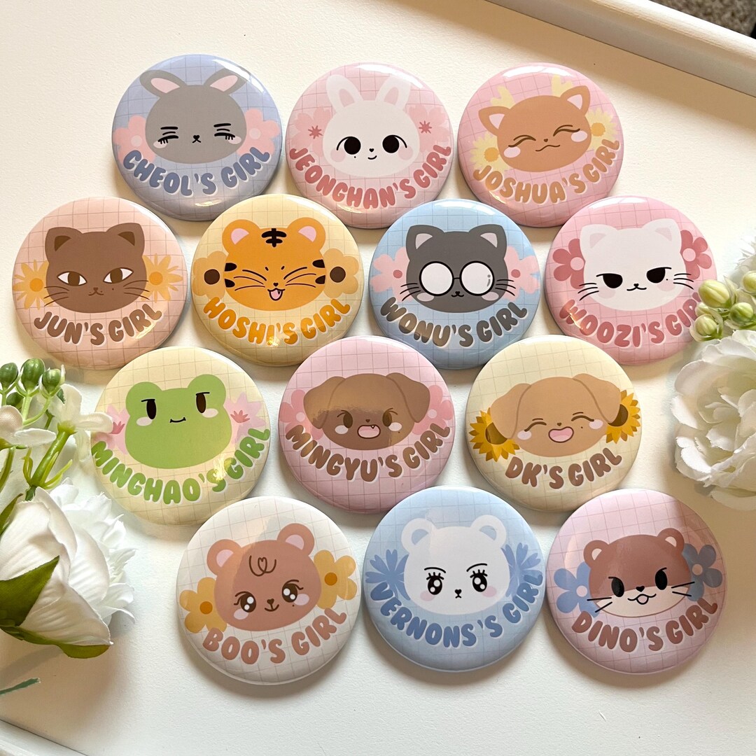 Seventeen Girl’s Button Badge | Kpop Pin | Kpop Button Badge ...