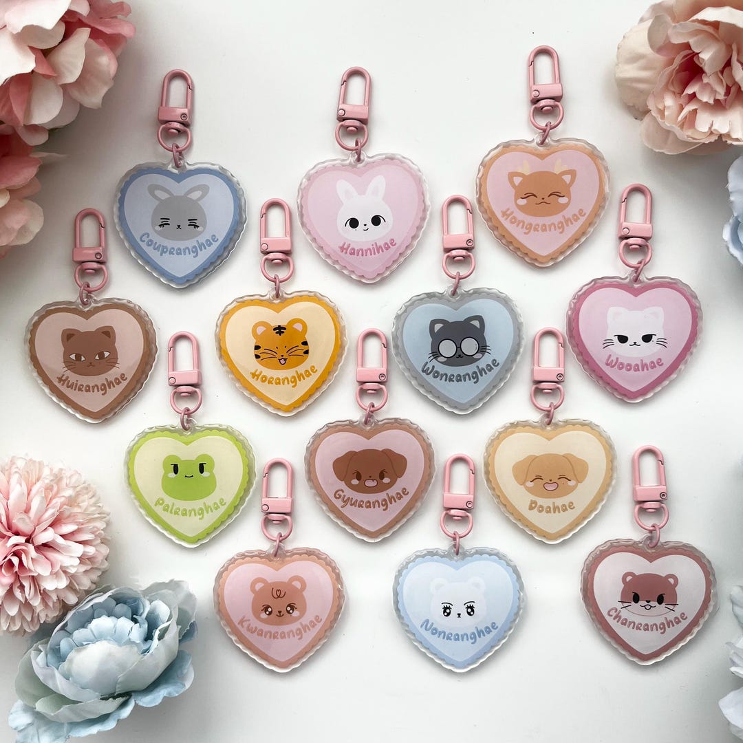 Seventeen Sarangahe Keychains | Kpop Keychain | Seventeen Keychain - Etsy