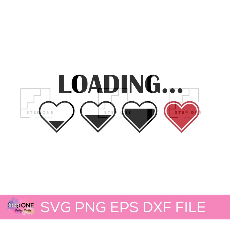 Love Hearts, Png, Svg Digital File. Valentines Day Svg, Loading Svg ...