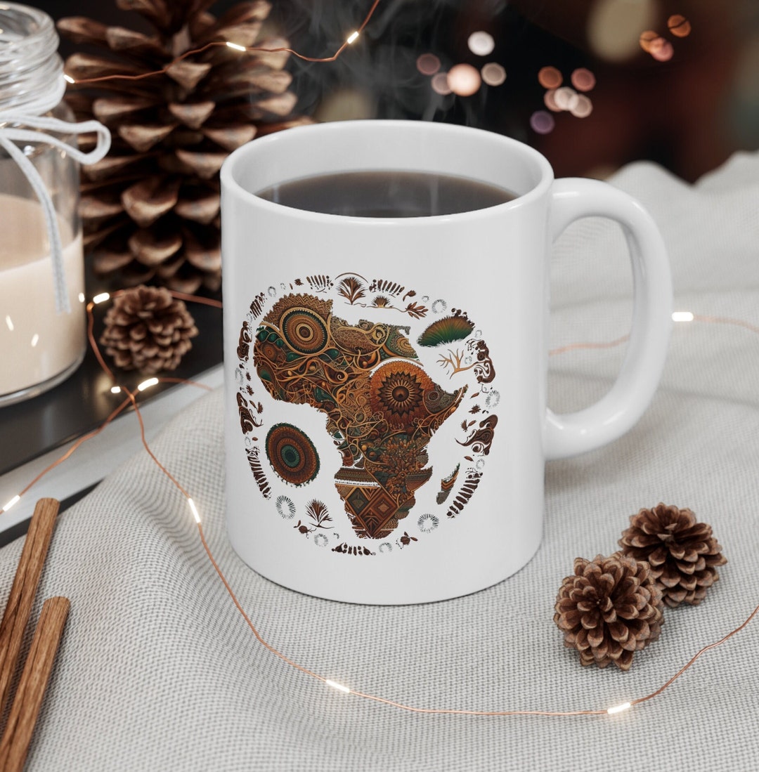 Africa Map Mug, Africa Ornament Cup, Africa Continent Pride Mug, Home ...