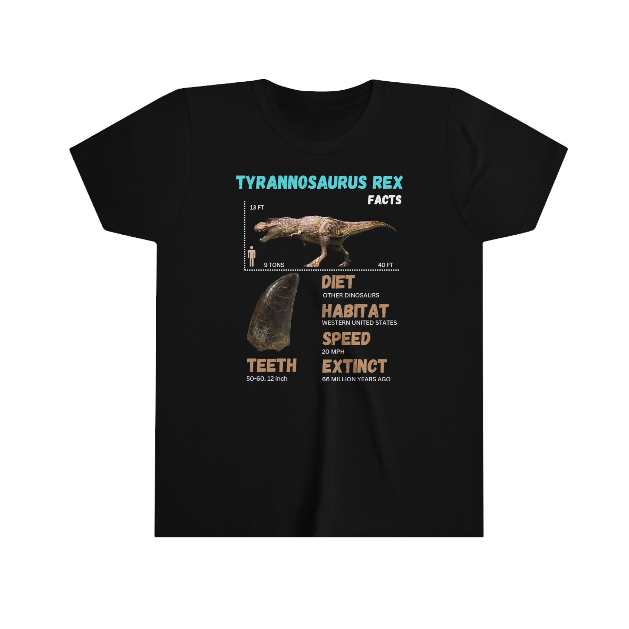 T-rex Shirt, Tyrannosaurus Rex Facts T-shirts, Dinosaurs Lover Gift ...
