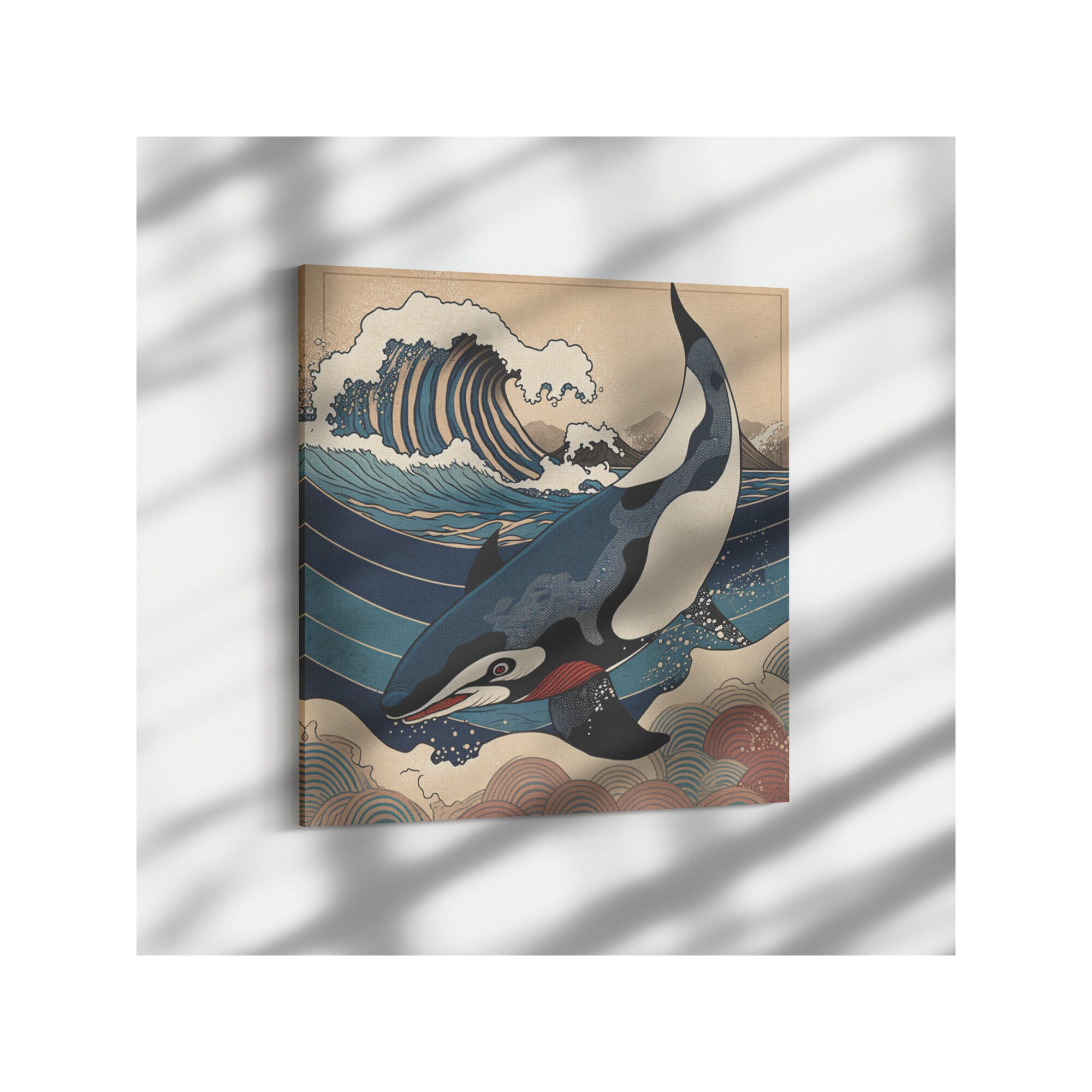 Orca Painting, Orca Retro Poster, Whale Canvas, Orca Canvas, Killer ...