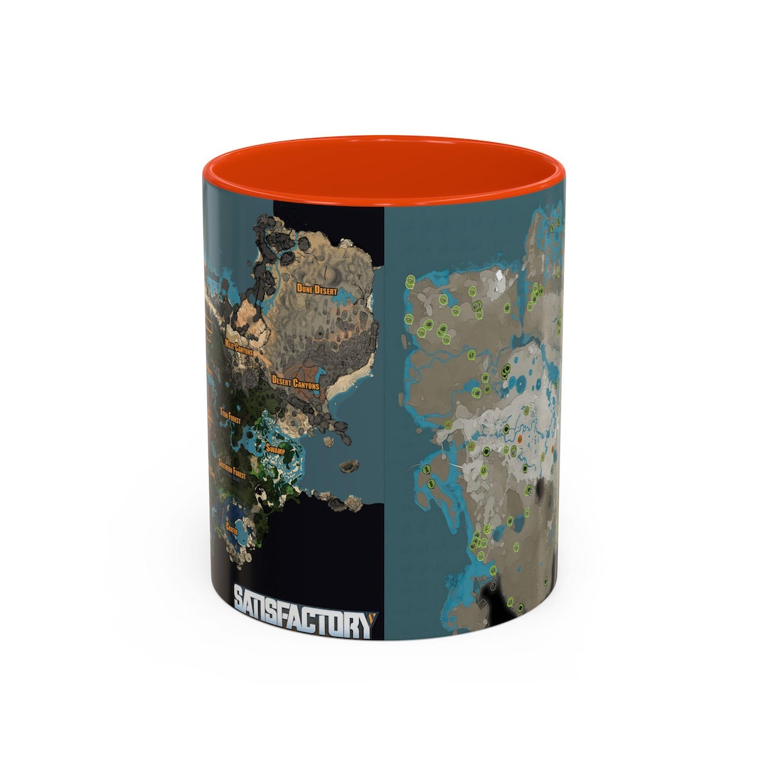 Satisfactory Map Mug Satisfactory Map Coffee Cup Game Map Mug ...