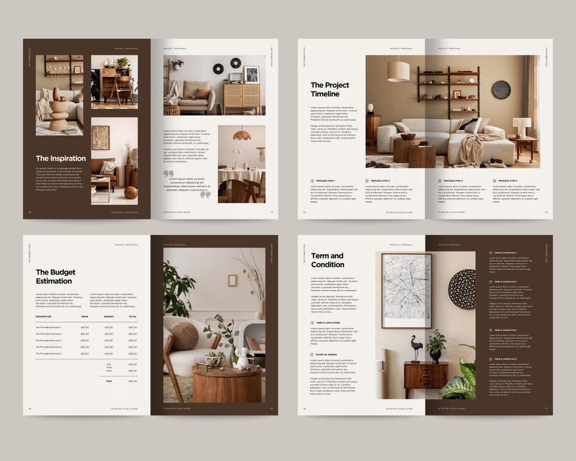 Minimal Interior Design Proposal Template Simple Small Business ...