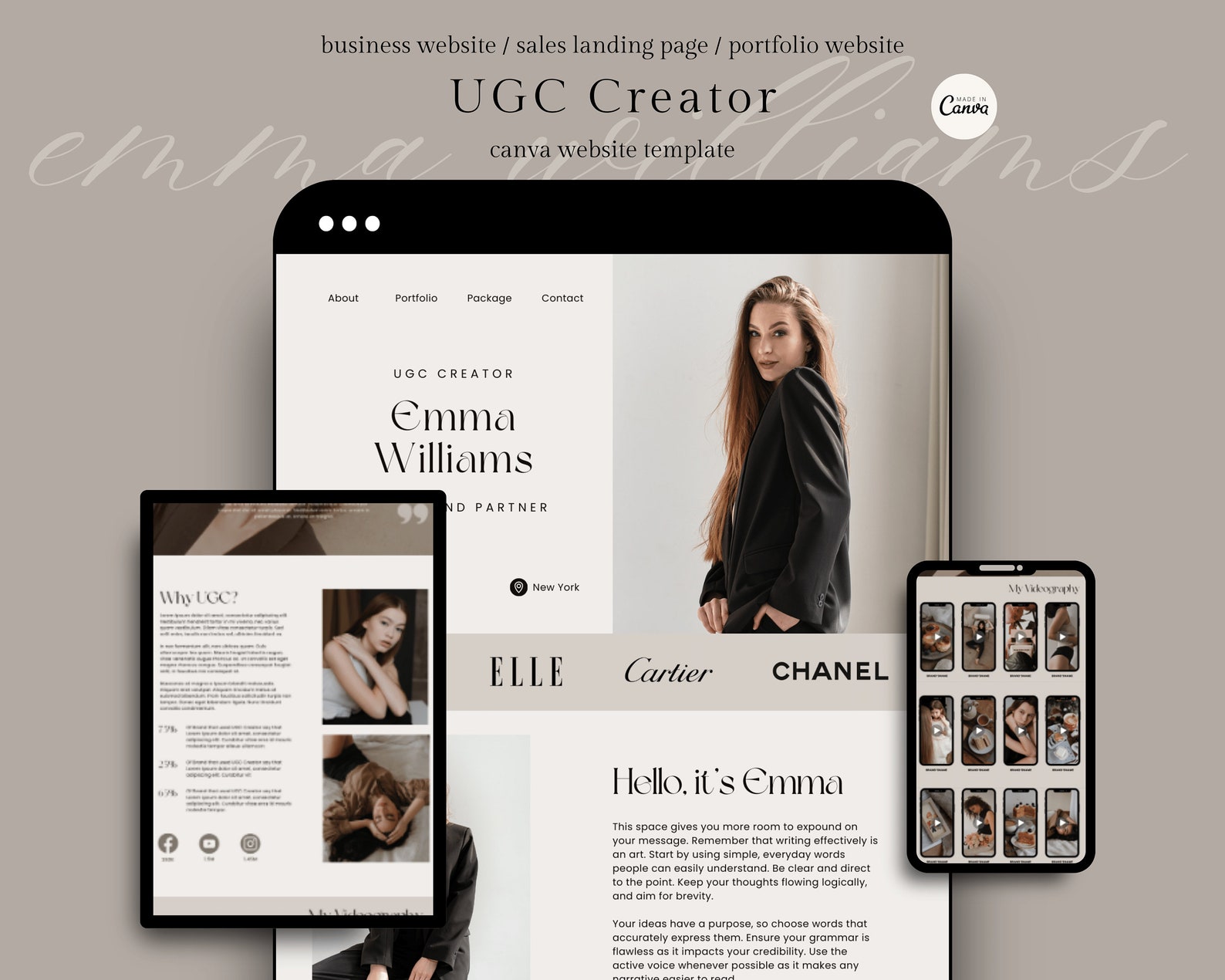UGC Creator Portfolio Website Template Content Creator Landing Page UGC ...
